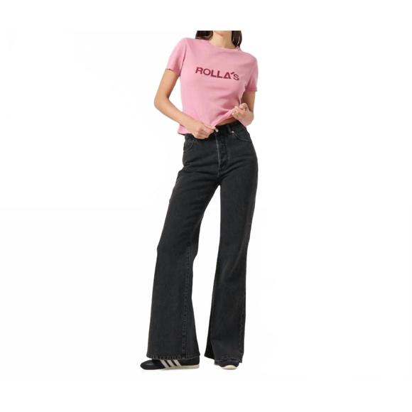 ROLLA'S | Jeans | New Rollas Eastcoast High Rise Flare Jeans In Black ...